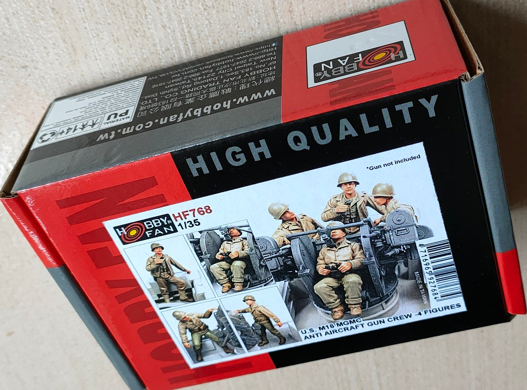hobby fan 1/35 U.S. M16 MGMC Anti-aircraft Gun Crew 4 figures resin ...