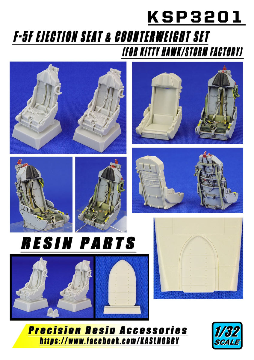 KASL 1/32 F-5F Ejection Seat For KittyHawk / Storm Factory w/ Counterw ...