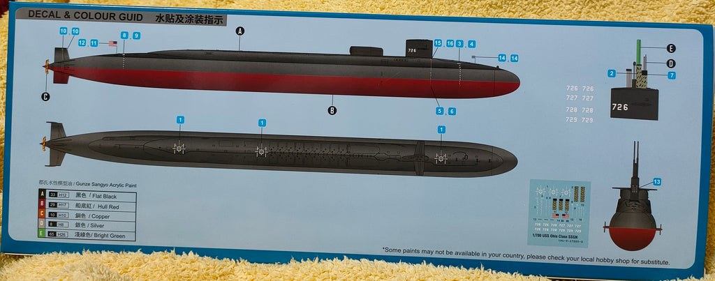 Riich Models 1/700 USS Ohio Class SSBN submarine with SDV 2 Kits insid ...
