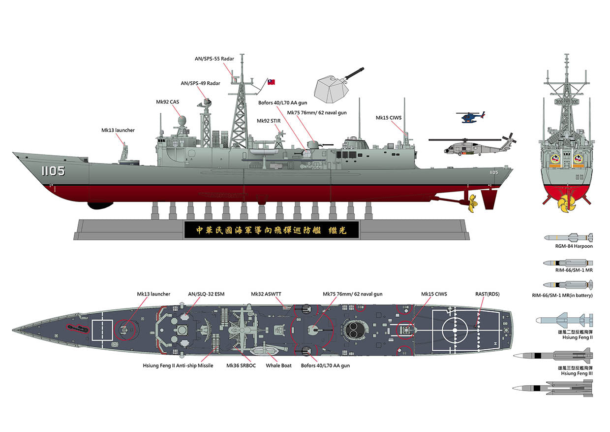 AFV CLUB 1/700 R.O.C NAVY Cheng Kung-Class Frigate with Hsiung Feng II ...
