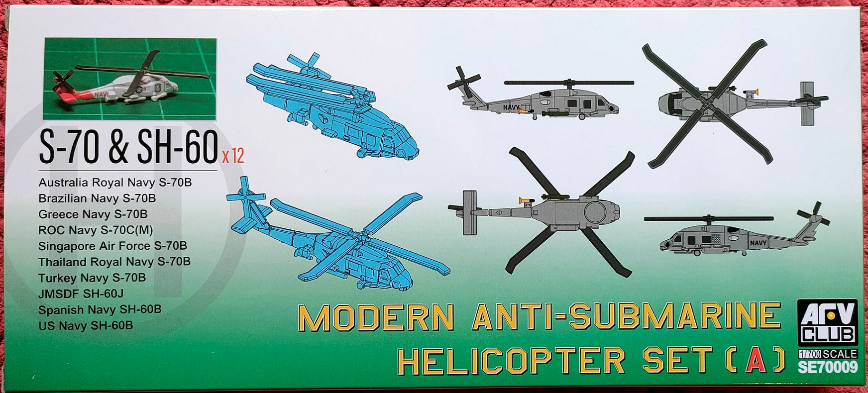 AFV CLUB 1/700 Modern Anti-submarine Helicopter Set A S-70 & SH-60 ...