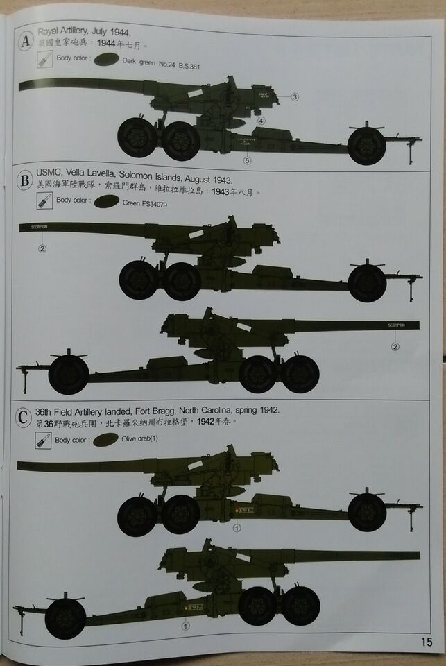 AFV CLUB 1/35 U.S M1A1 155mm CANNON Long Tom WWII Version – AFV HOBBY