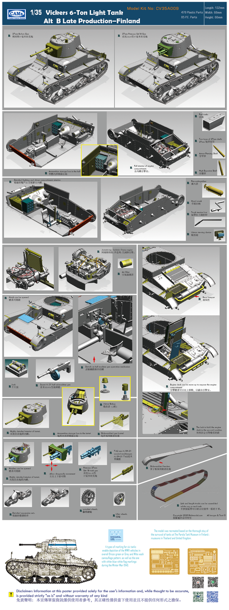 CAMs 1/35 Vickers 6-Ton Light Tank alt B late Production Finland w/ in ...